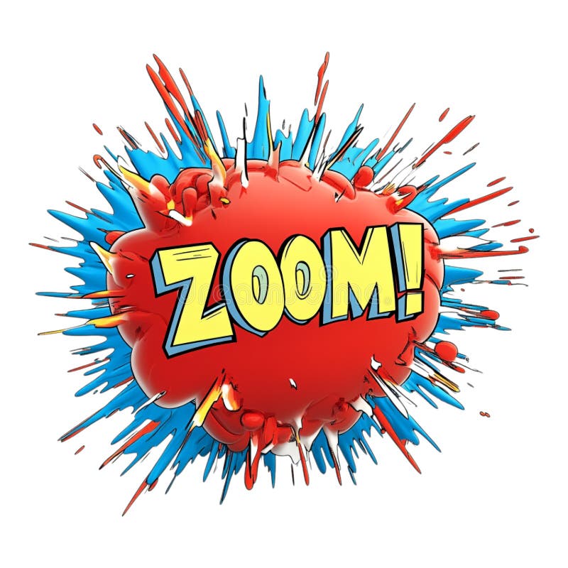 PNG of a Dynamic Comicstyle Explosion with the Word ZOOM Against a ...