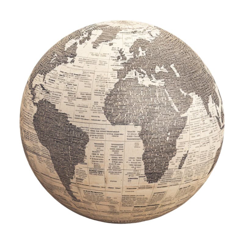 PNG Earth Globe Made of Newspaper on Transparent Background - Ai ...