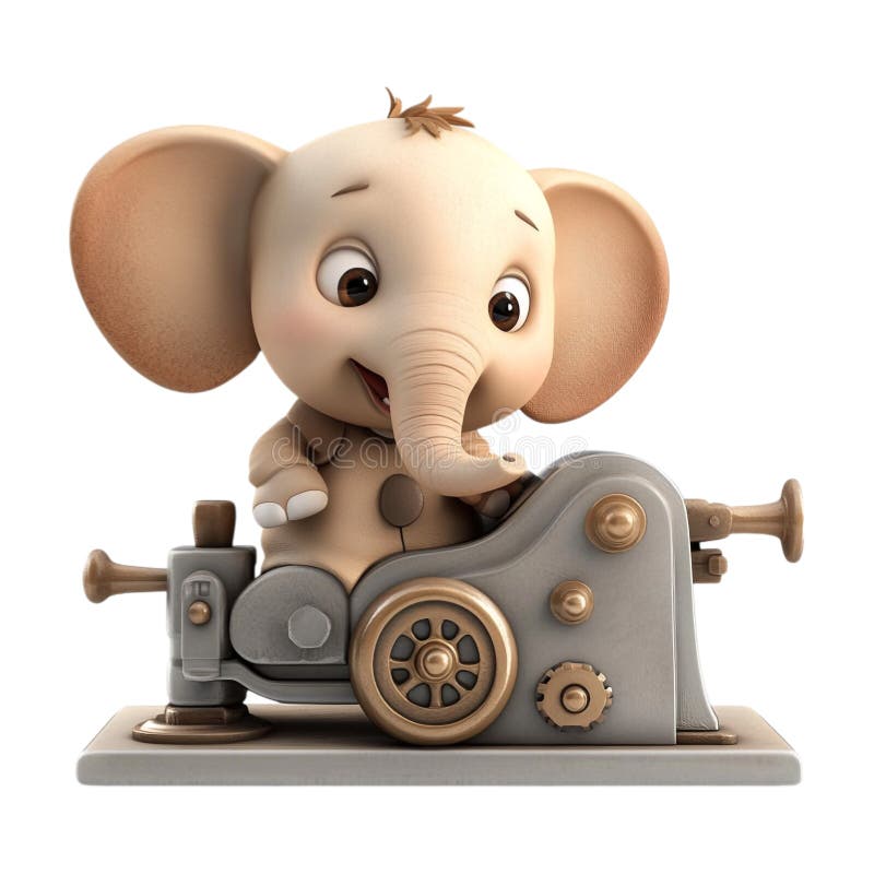 PNG Elephant Working on Machine on Transparent Background - Ai ...