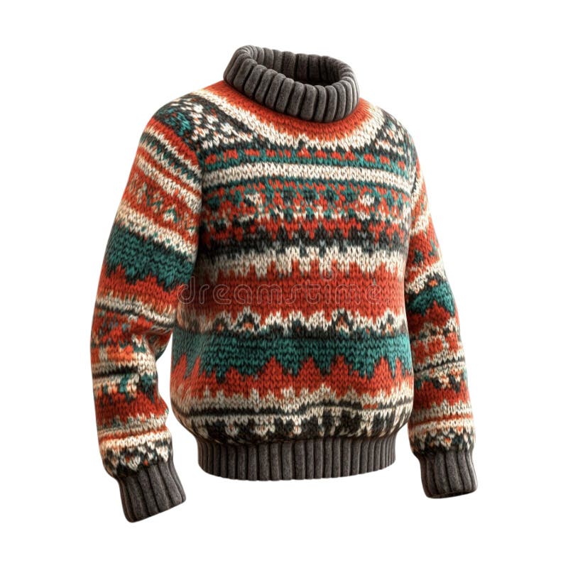 PNG Fair Isle Patterned Hoodie on Transparent Background Stock ...