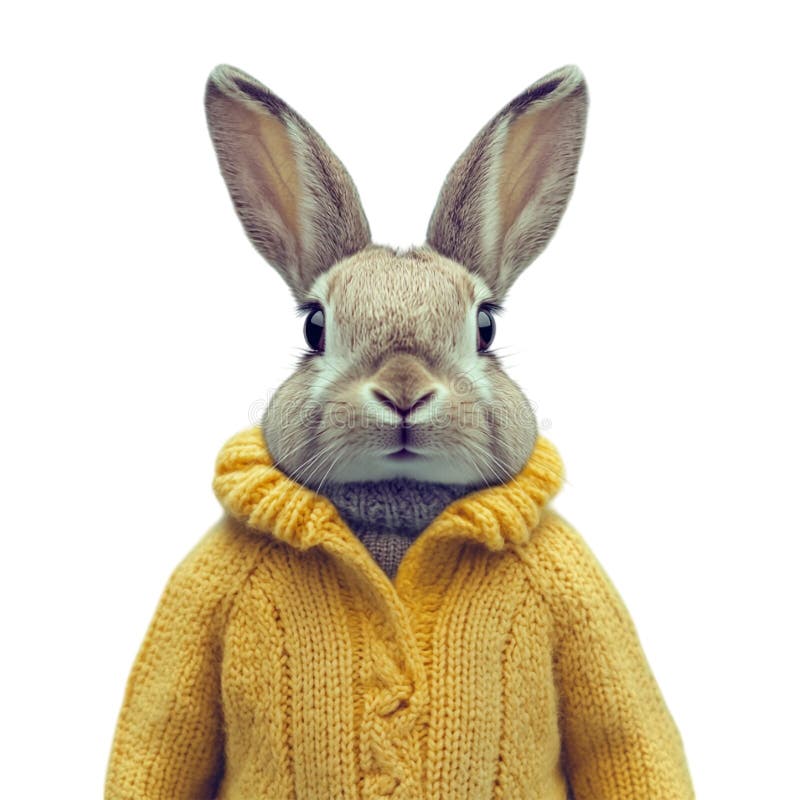 PNG Fashionable Rabbit on Transparent Background Stock Illustration ...