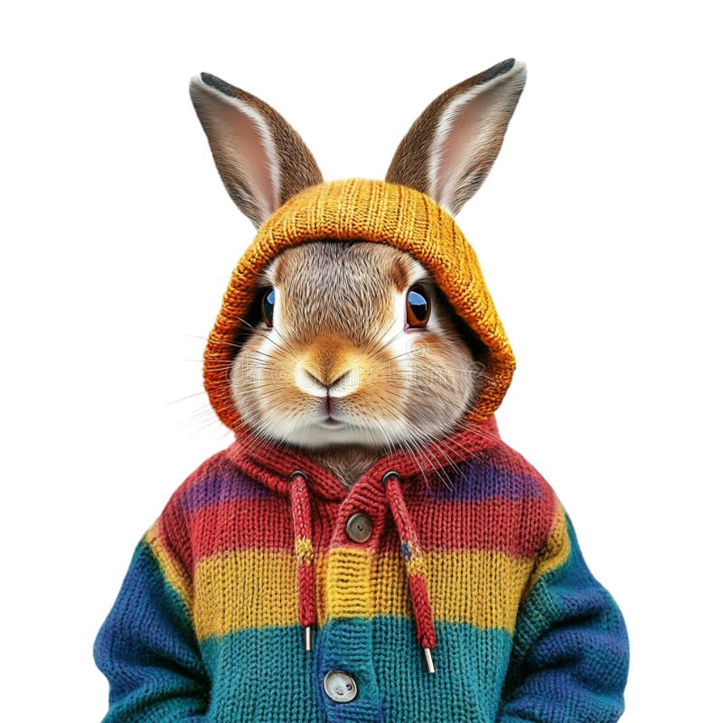 PNG Fashionable Rabbit on Transparent Background Stock Illustration ...