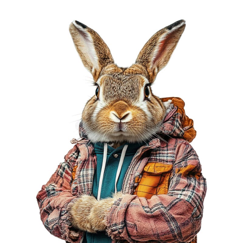 PNG Fashionable Rabbit on Transparent Background Stock Illustration ...