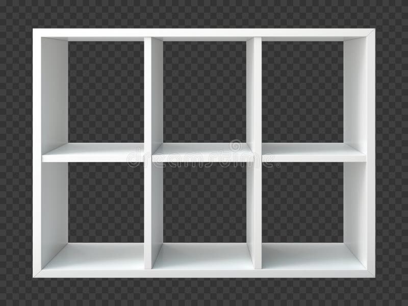 White Cube Shelf Isolated on Transparent Background Stock Image ...