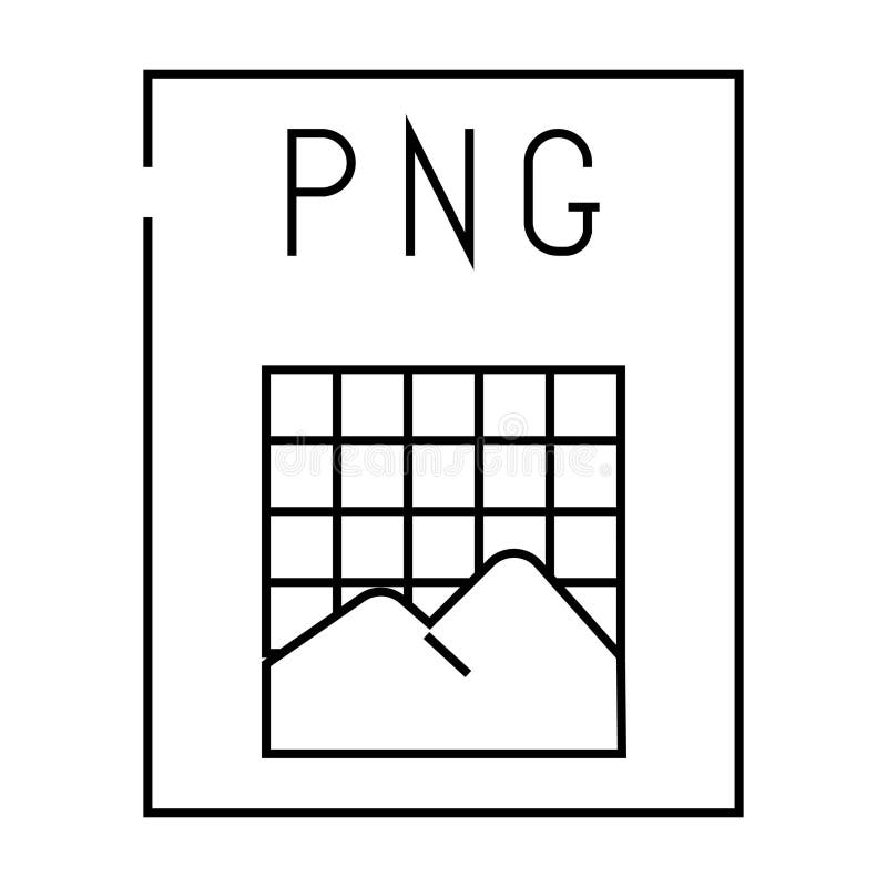 Png File Format Document Line Icon Vector Illustration Stock