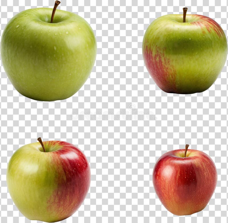 Cutout of Four Different Apples Stock Illustration - Illustration of ...
