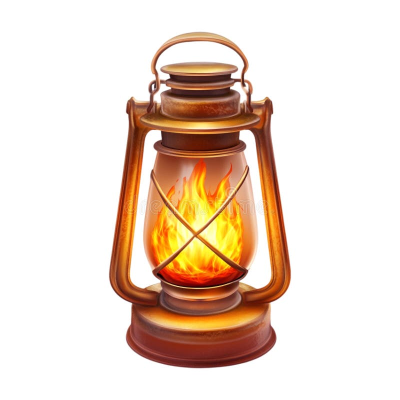 PNG Fire Lantern on Transparent Background - Ai Generated Stock ...