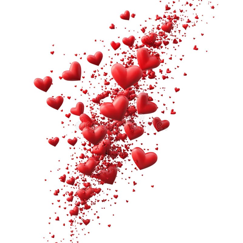 PNG Flying Hearts Against Transparent Background Stock Illustration ...