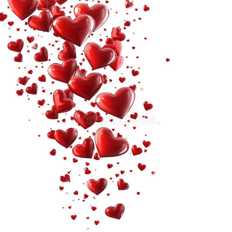 PNG Flying Hearts Against Transparent Background Stock Illustration ...