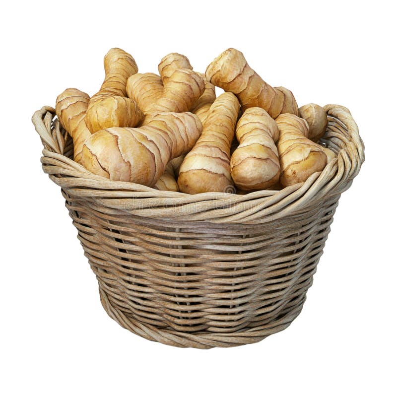 PNG Fresh Aromatic Ginger in a Basket on Transparent Background - Ai ...