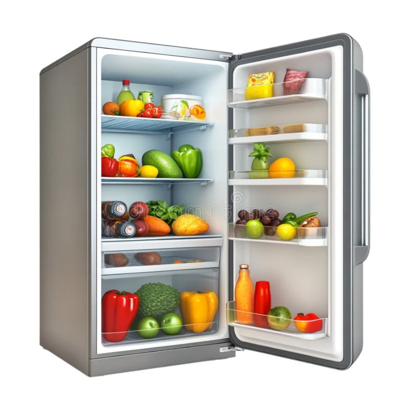 PNG Fridge with Food Items in it on Transparent Background - Ai ...