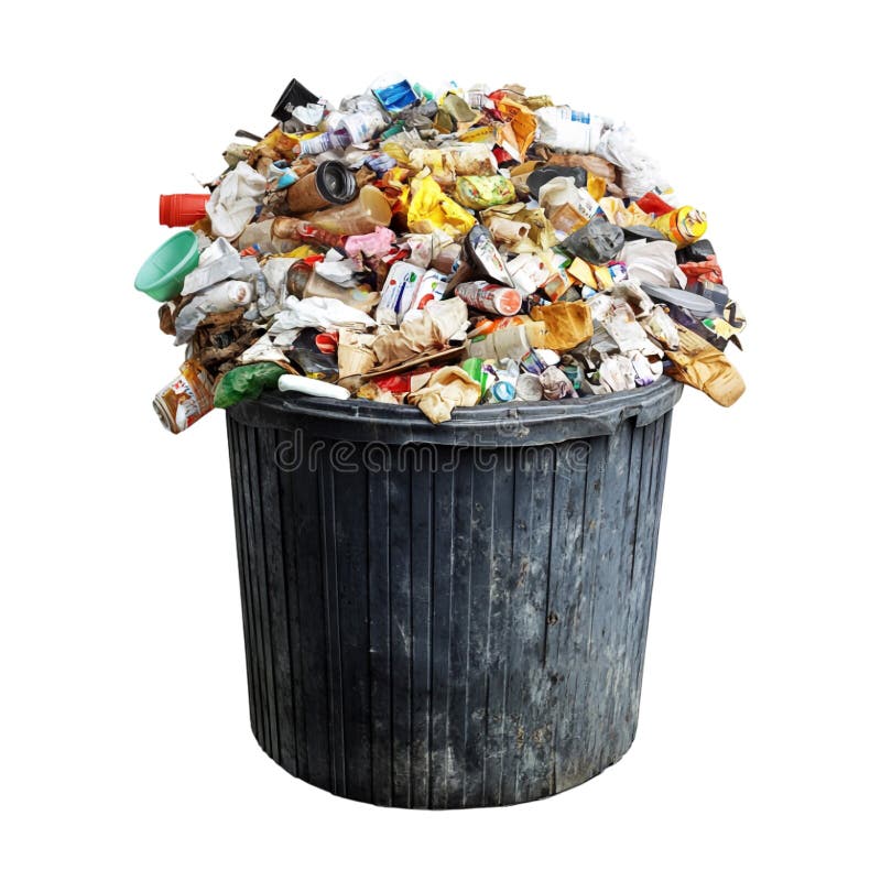 A Garbage Can Full of Food Waste Image. Cartoon Style Stock Vector ...
