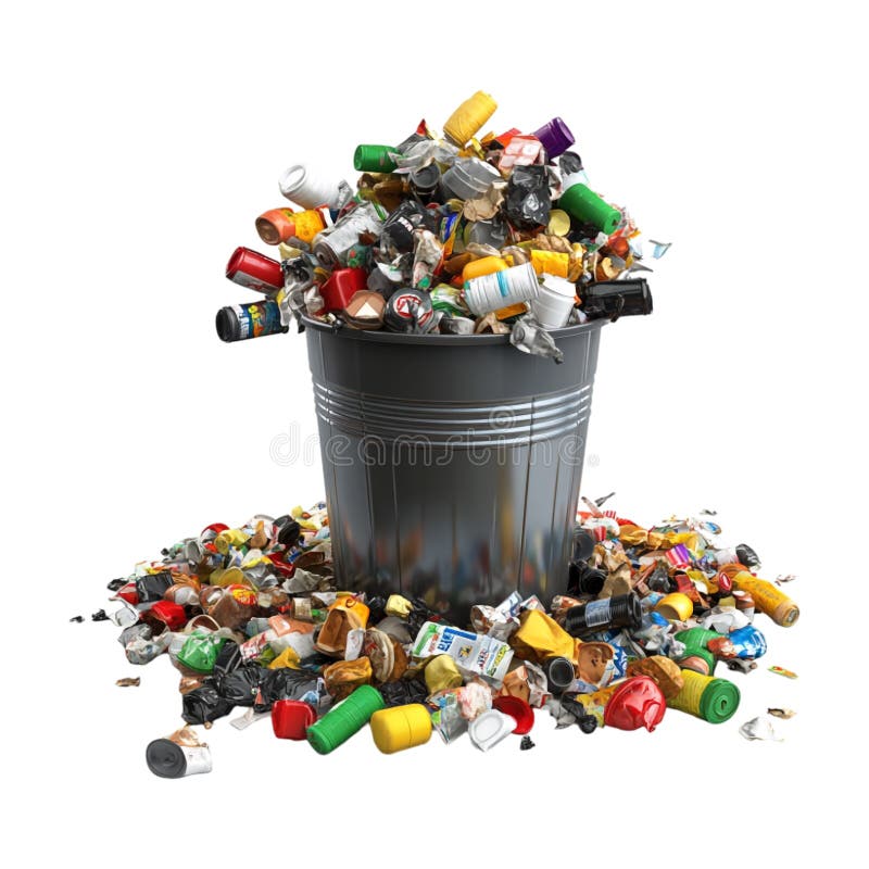 PNG Garbage CAN Full of Garbage on Transparent Background - Ai ...