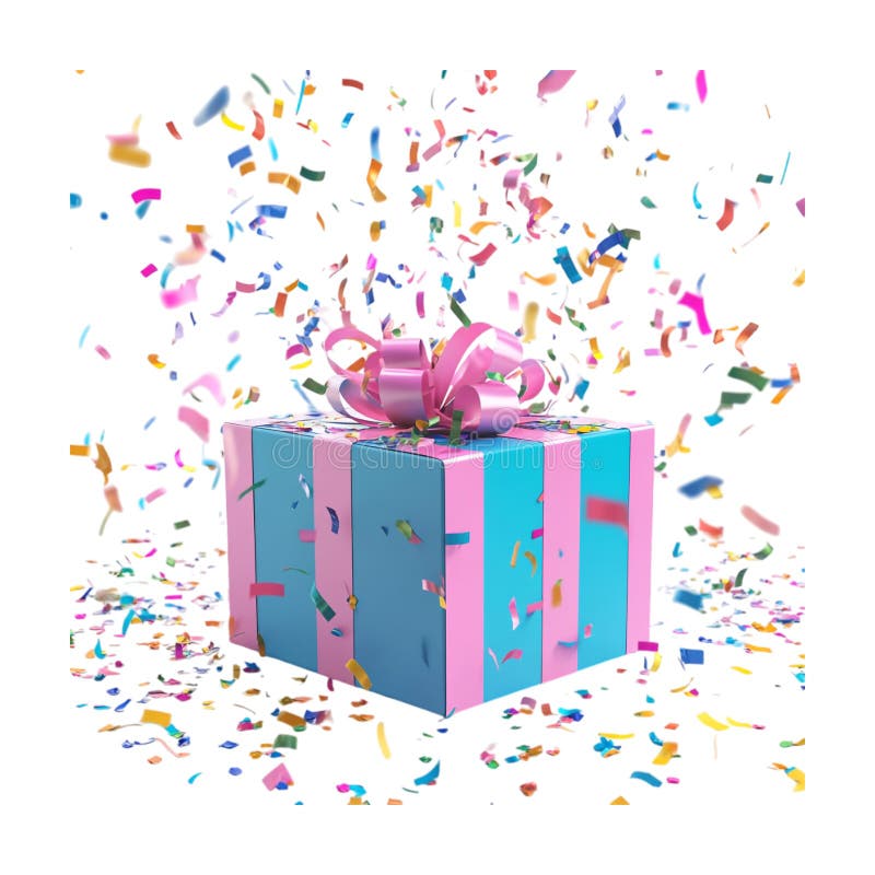 PNG Gift Boxes with Confetti Falling on Transparent Background - Ai ...