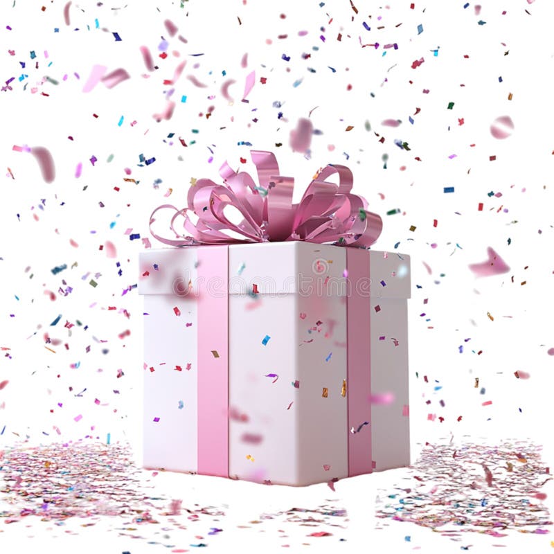 PNG Gift Boxes with Confetti Falling on Transparent Background - Ai ...
