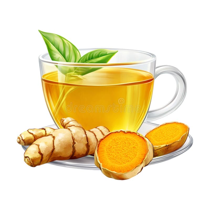 PNG Ginger Tea in a Cup on Transparent Background - Ai Generated Stock ...