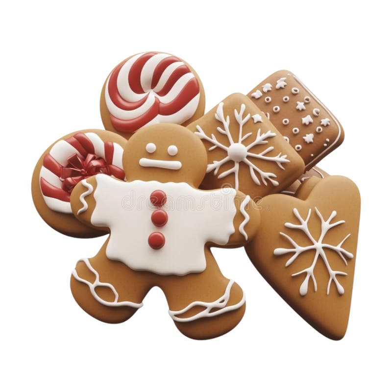 PNG Gingerbread Cookie on Transparent Background Stock Illustration ...