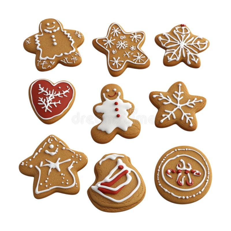 PNG Gingerbread Cookie on Transparent Background Stock Illustration ...