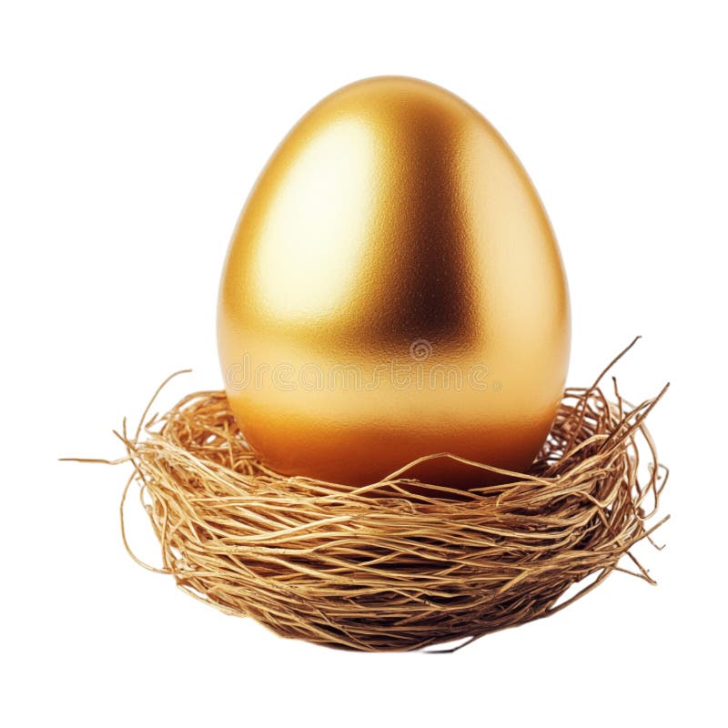PNG Golden Egg in a Nest on Transparent Background - Ai Generated Stock ...