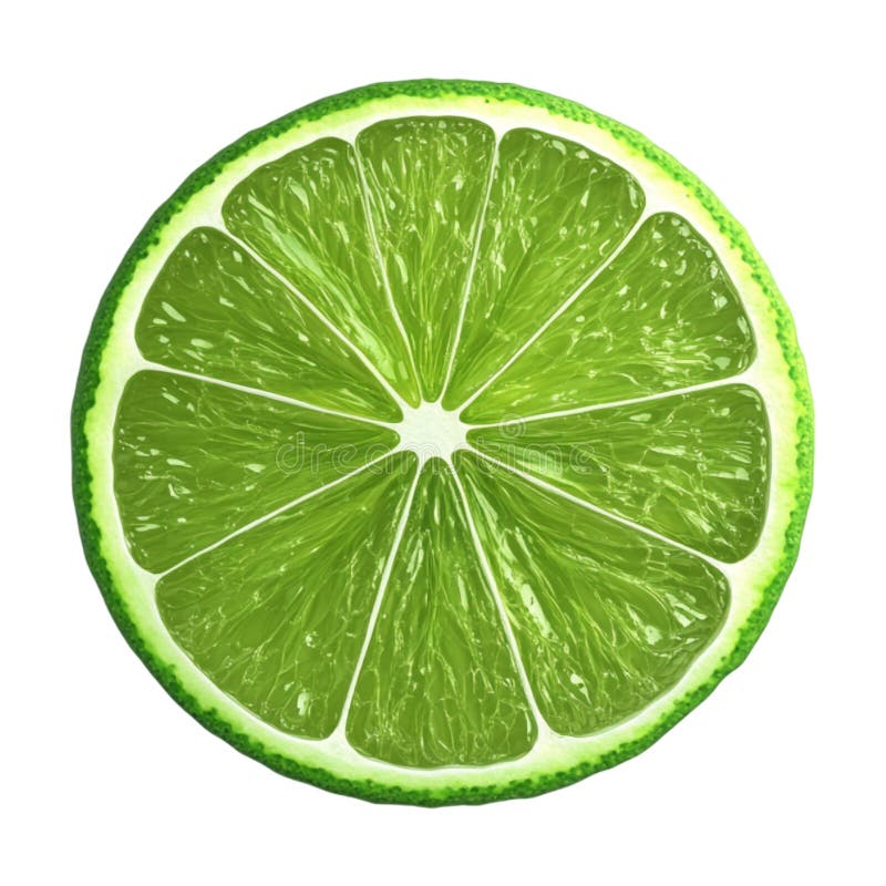 PNG Green Lime Slice on Transparent Background - Ai Generated Stock ...