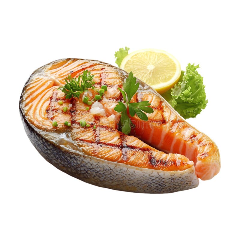 PNG Grilled Salmon Fish on Transparent Background - Ai Generated Stock ...