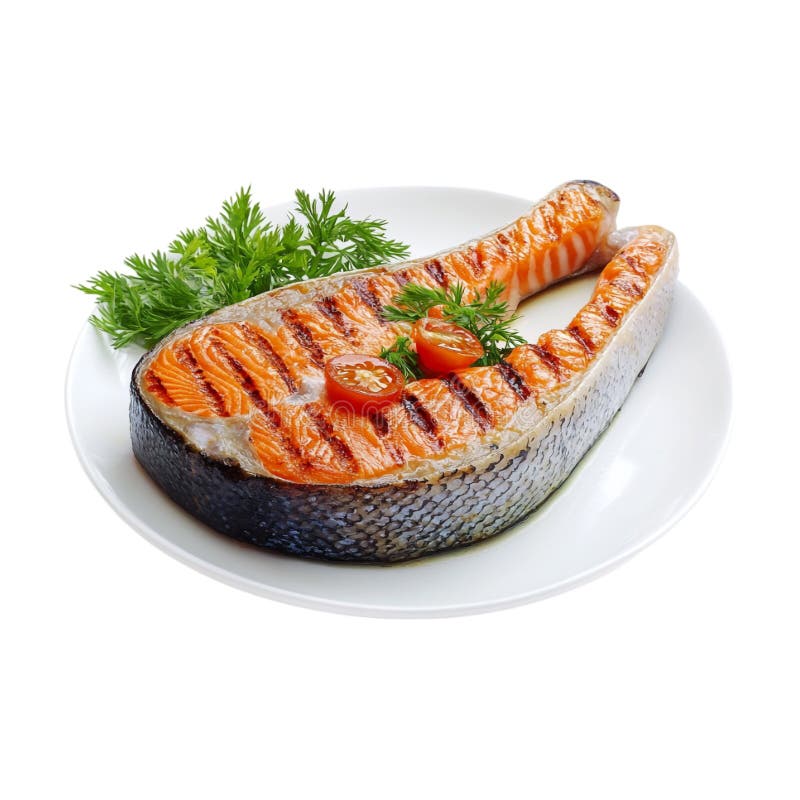 PNG Grilled Salmon Fish on Transparent Background - Ai Generated Stock ...
