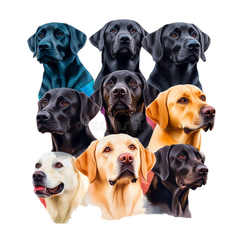 PNG Group of Labrador Retrievers on Transparent Background Stock ...