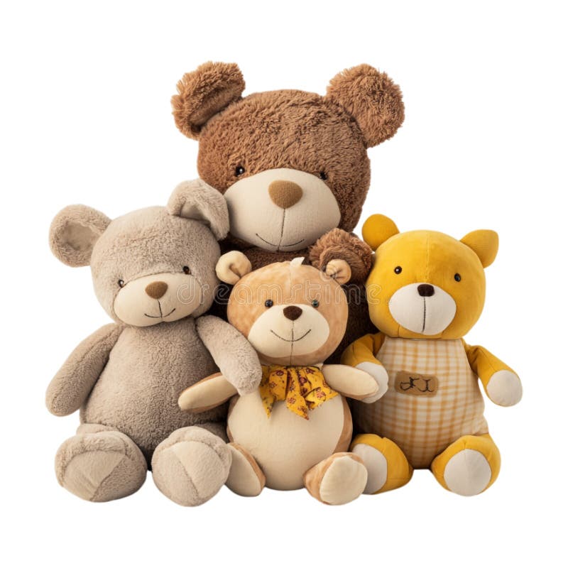 PNG Group of Teddy Bears on Transparent Background Stock Illustration ...