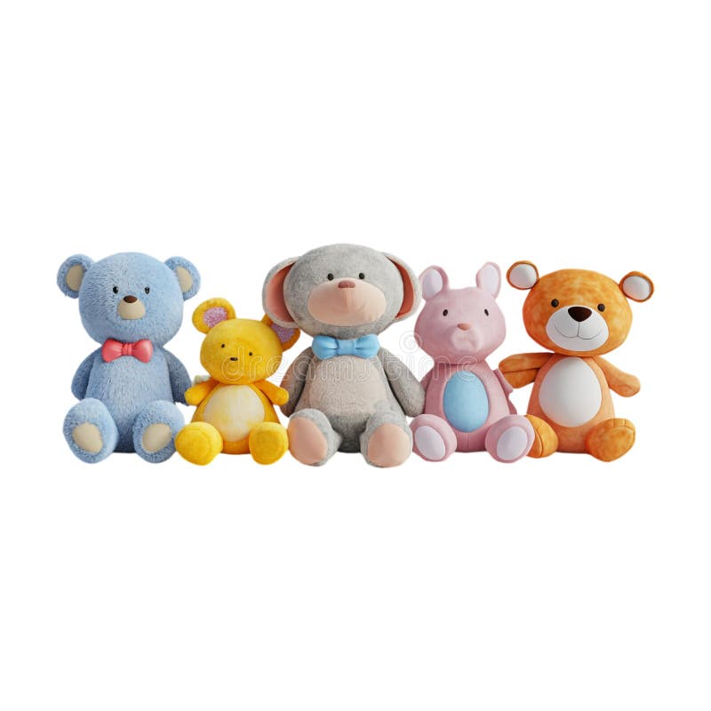 PNG Group of Teddy Bears on Transparent Background Stock Illustration ...