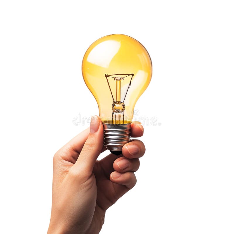 PNG Hand Holding a Lightbulb Idea Against Transparent Background Stock ...