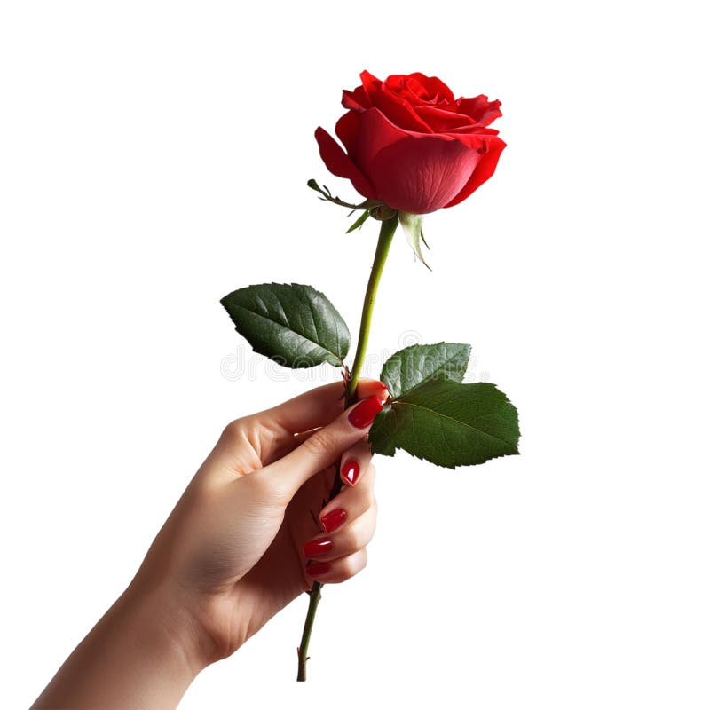 PNG Hand Holding Rose Against Transparent Background Stock Illustration ...