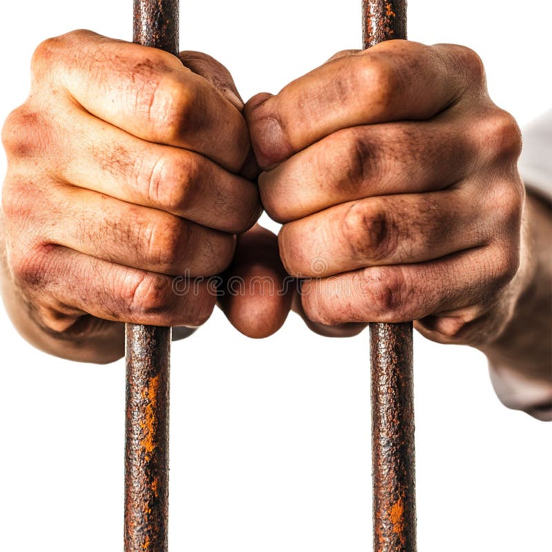 PNG Hands Gripping Prison Bars on Transparent Background Stock Illustration - Illustration of ...