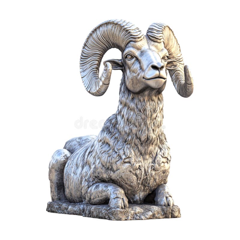 PNG Horned Ram Statue on Transparent Background - Ai Generated Stock ...