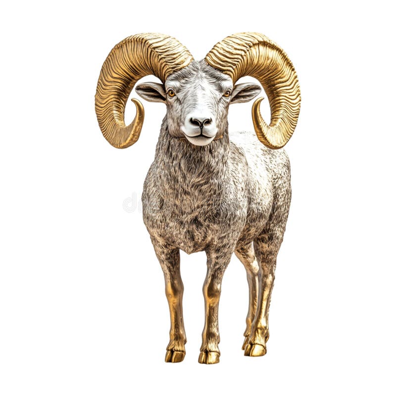 PNG Horned Ram Statue on Transparent Background - Ai Generated Stock ...