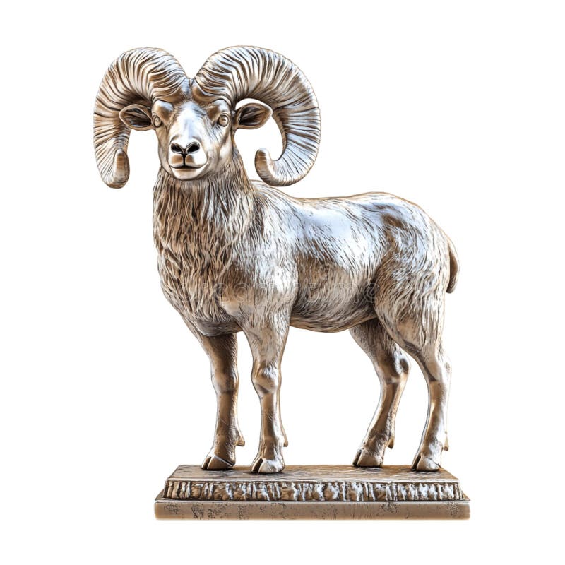PNG Horned Ram Statue on Transparent Background - Ai Generated Stock ...