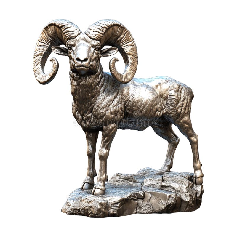 PNG Horned Ram Statue on Transparent Background - Ai Generated Stock ...