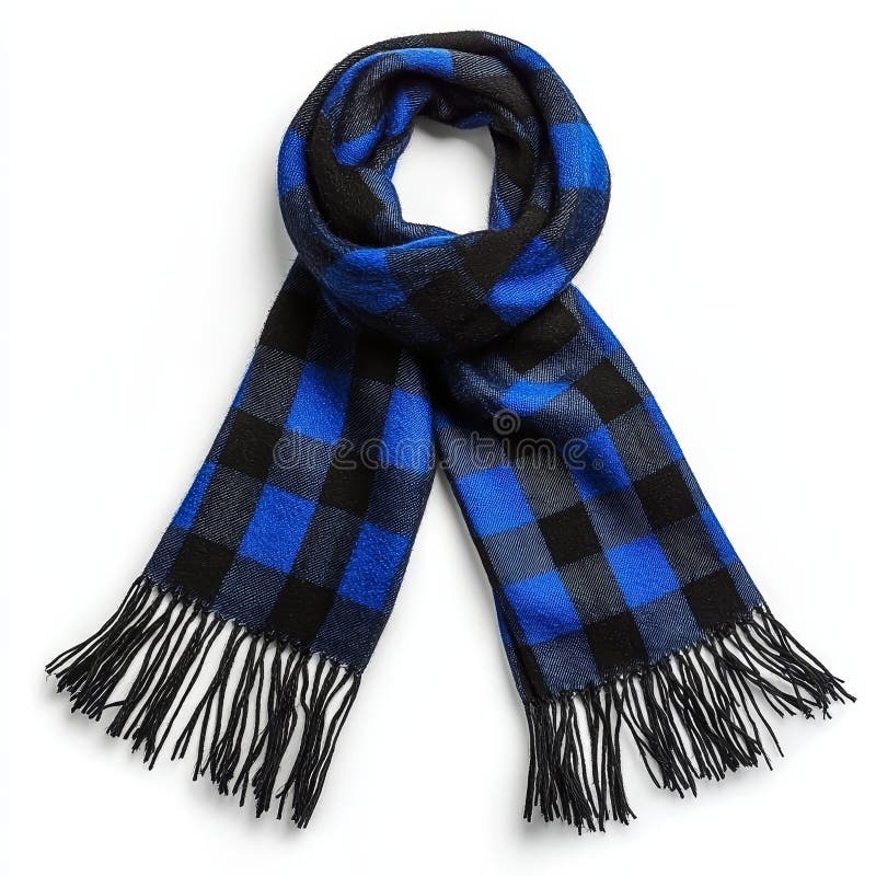 PNG Illustration of Blue Checked Scarf on Transparent Background Stock ...