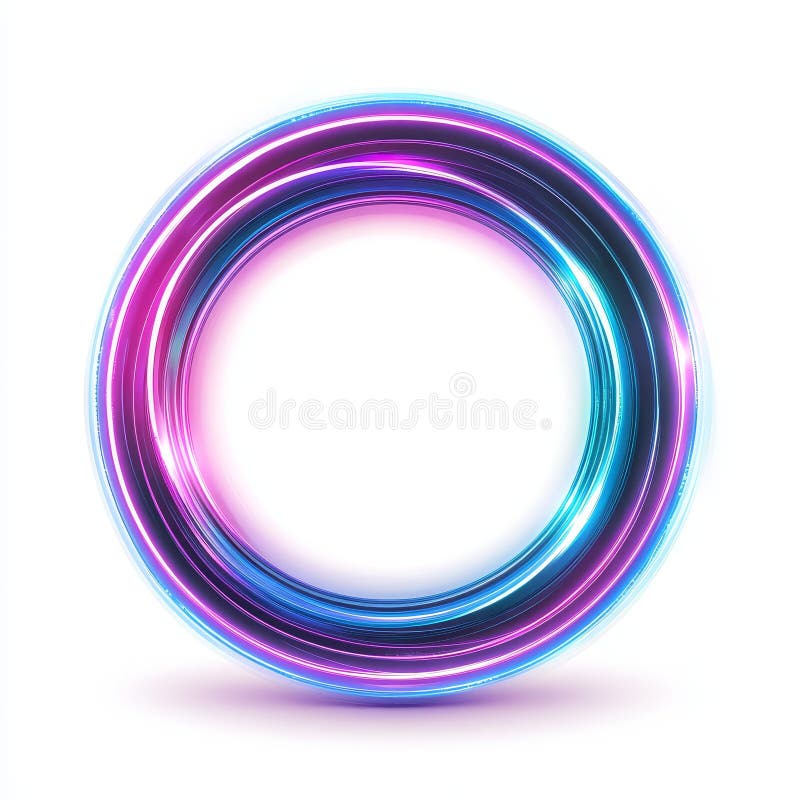 PNG Image of Round Neon Effect Frame Isolated on Transparent Background ...