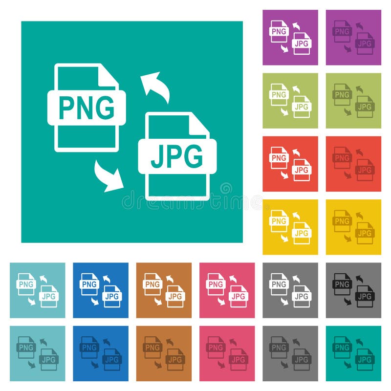 PNG JPG File Conversion Square Flat Multi Colored Icons Stock Vector ...