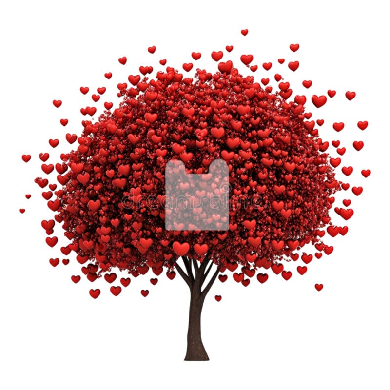 PNG Love Tree with Hearts Against Transparent Background Stock ...