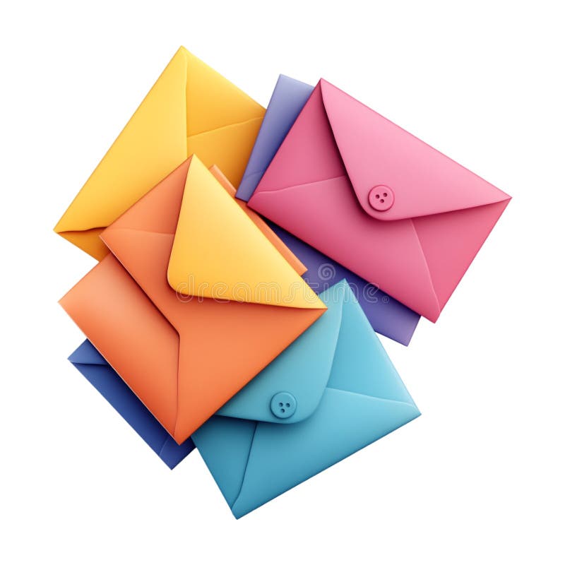 PNG Mail Envelops Stack on Transparent Background - Ai Generated Stock ...