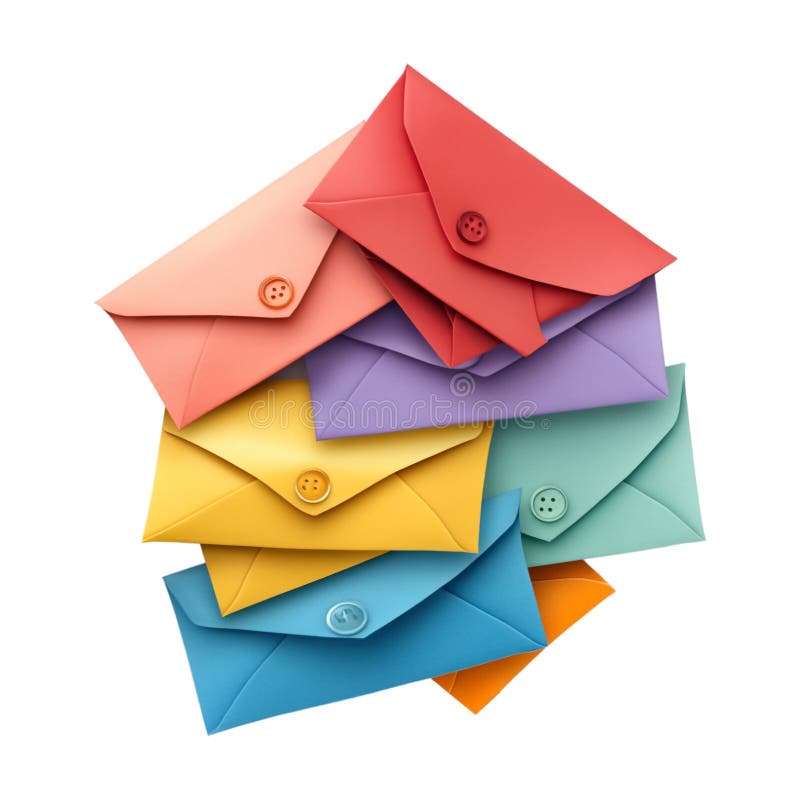 PNG Mail Envelops Stack on Transparent Background - Ai Generated Stock ...
