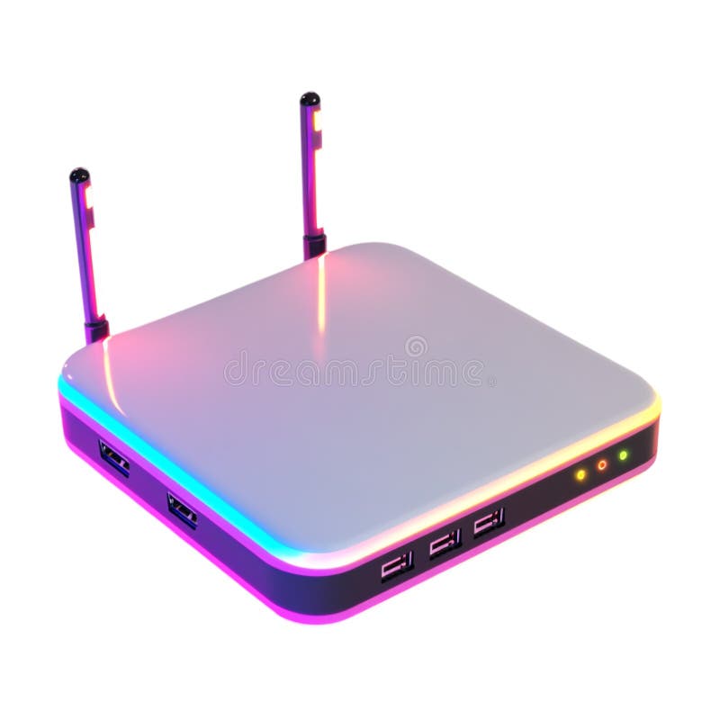 PNG Modem Mini PC with Two Antennas and Ports on Transparent Background ...