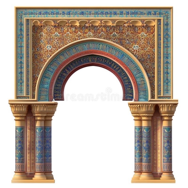 PNG Moroccan Decorated Arch Against Transparent Background Stock ...
