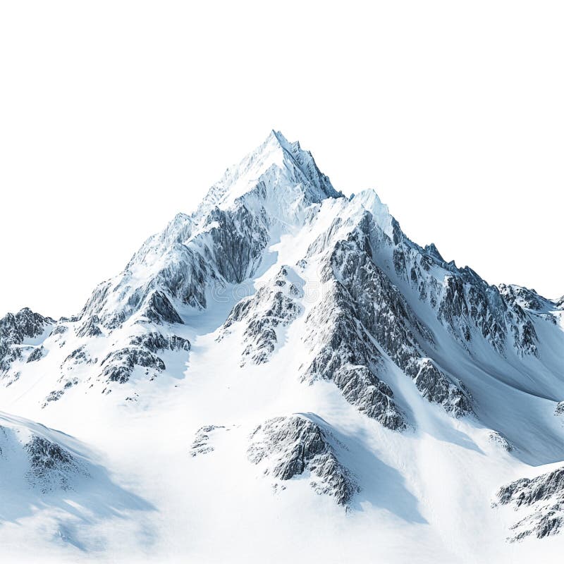 PNG Mountain Covered with Snow Against Transparent Background Stock ...