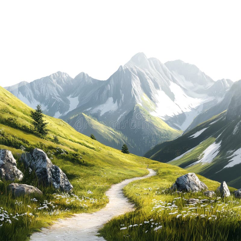 PNG Mountain Tracking Area on Transparent Background - Ai Generated ...