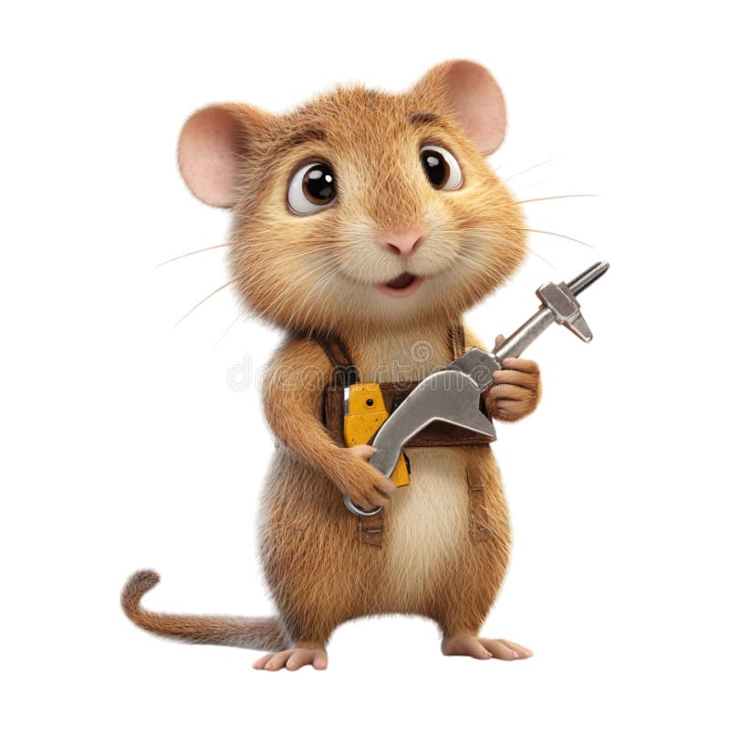 PNG Mouse Holding Construction Tool on Transparent Background - Ai ...