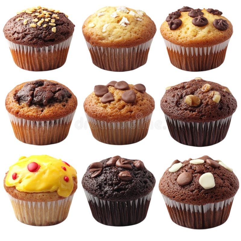 PNG Muffin Set Against Transparent Background Stock Illustration ...