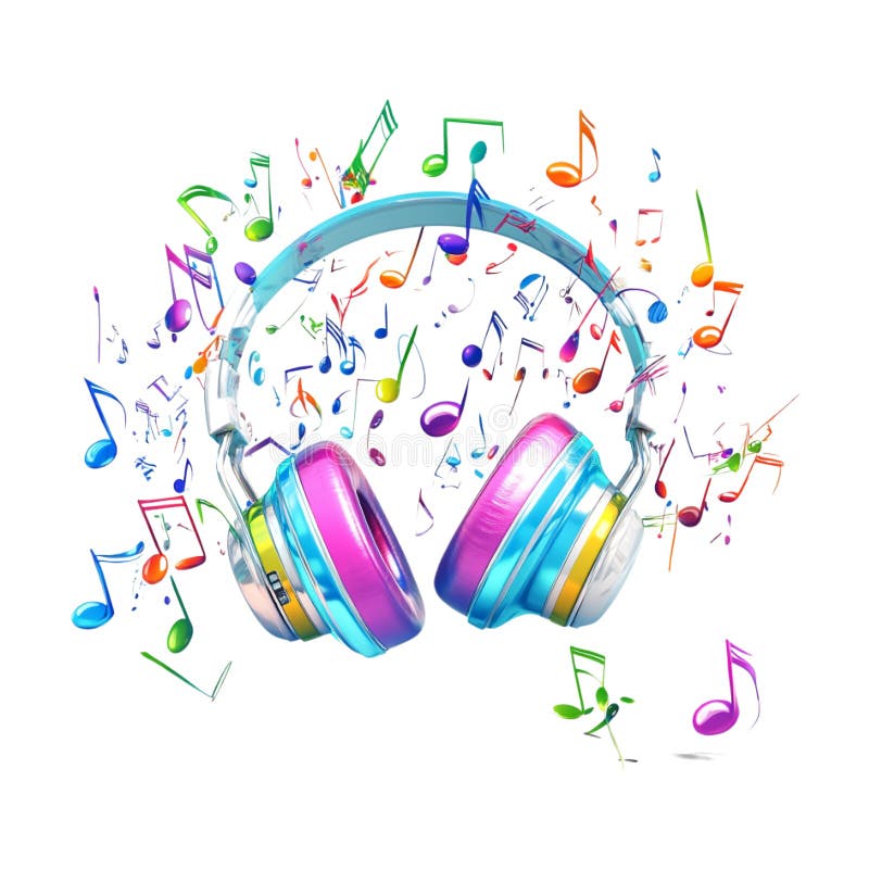 PNG Music Headphone with Musical Notes on Transparent Background - Ai ...