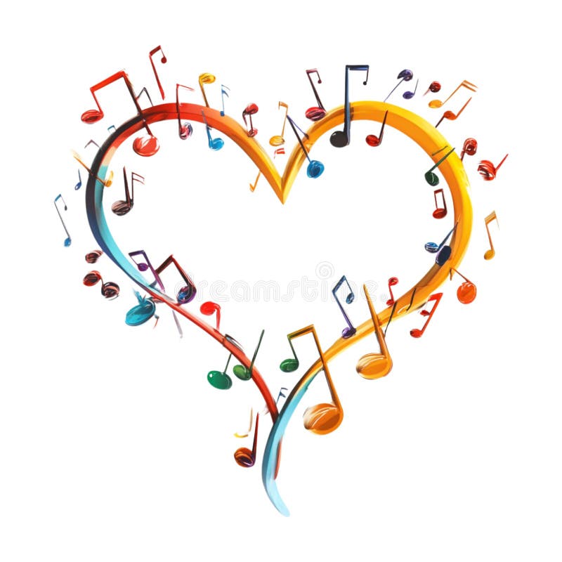 PNG Musical Notes in a Heart Shape on Transparent Background - Ai ...